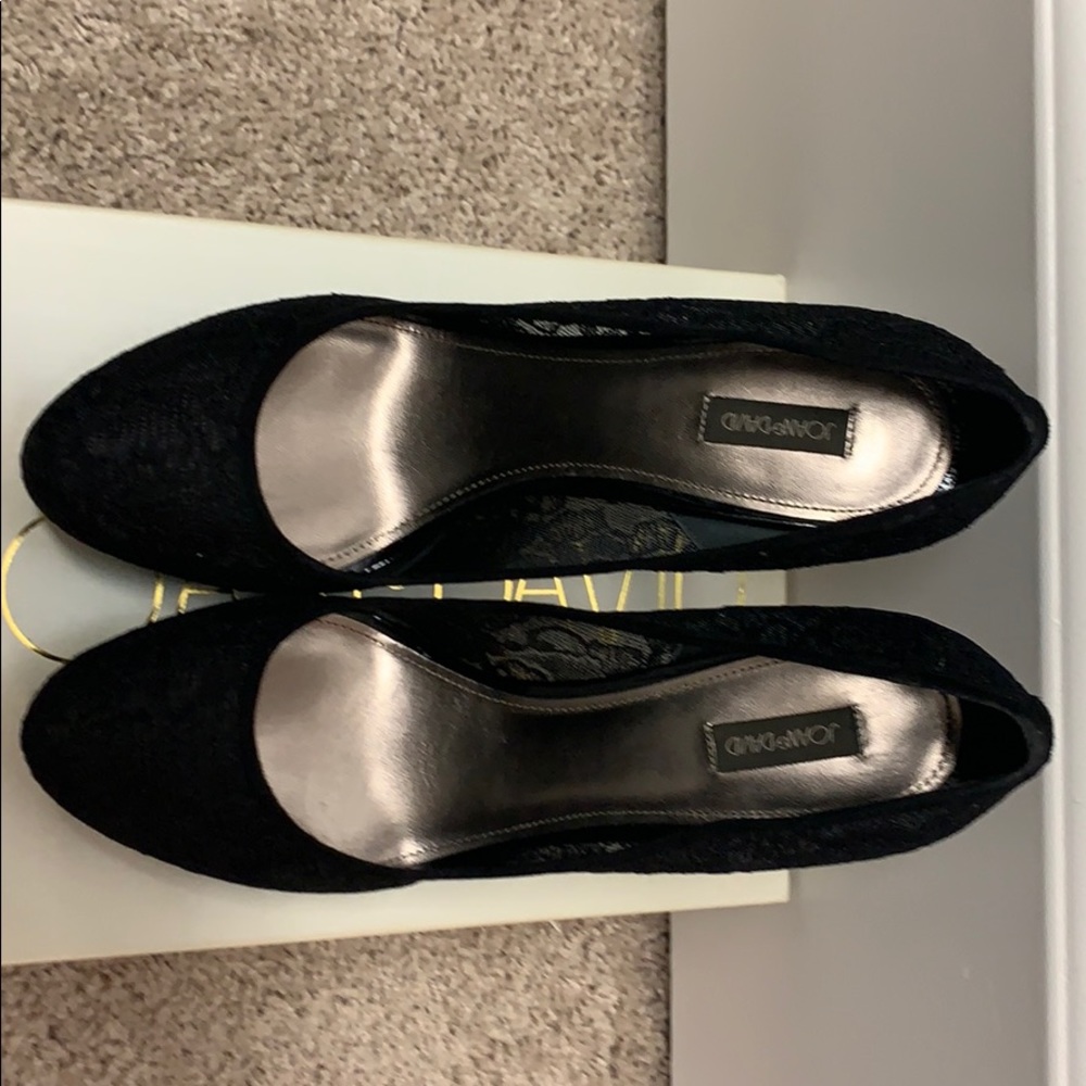 Joan & David Lace Platform Pumps - Gem
